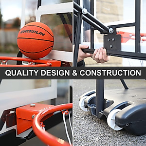 QUICKPLAY Baller Mini Hoop System | Portable Basketball Hoop System with Adjustable Height Pole
