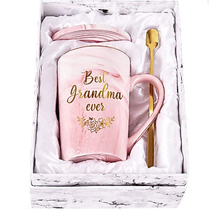 Livinges Best Grandma Ever Mug Grandma Mug Gifts For Grandma - Abuela Gifts From Grandchildren Coffee Cup For Grandma Nana Mug Gifts For Grandmother From Grandson Granddaughter Grandkids Pink Mug 12oz