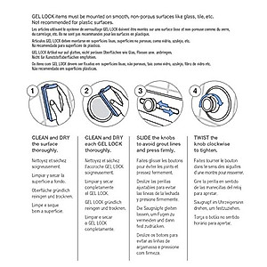 Umbra Flex Shower Storage Accessories with Patented Gel-Lock Technology Suction Cup, 5.8170000000000002 x 7.7469999999999999 x 6.1470000000000002 cm, White (Pack of 2)