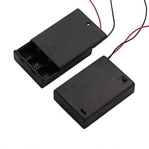 Onwon 6 Pieces 3 Slots x 1.5V AA Battery Case Holder Battery Spring Clip Storage Box Wire Leads with On/Off Switch