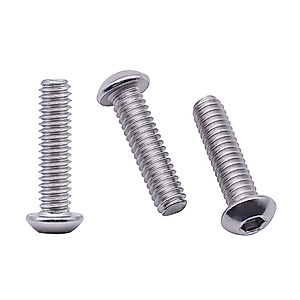 RoyceMart 5/16-18 x 5/8" (25 Pack) Hex Socket Button Head Cap Screws Bolts, Allen Socket Drive, 304 Stainless Steel 18-8, Bright Finish, Full Machine UNC Threads