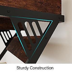 ALISENED Computer Desk for Small Spaces,23.6" Z-Shaped Compact Study Table with Smooth Keyboard Tray,with Wheels and Bottom Shelves for Home Office，Computer Cart Mobile Laptop Cart