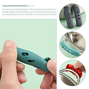 Hemoton 24 Pcs Silicone Hot Handle Holder Covers 12Pcs Assist Hot Handle Holder Pot Holders Cover Non- Slip Hot Handle Holder Sleeves Heat Insulated Pot Grip Covers