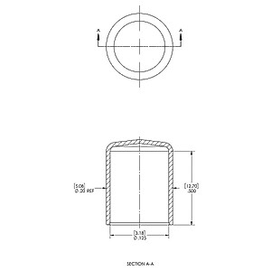 Caplugs VC-125-8 VC Series – Plastic Round Cap 1000 Pack, Black Vinyl, 0.125" W x 0.5" L Protective Closures, Thread Protectors, Dust and Moisture Seals, Masking, Plating, Color Coding (99190058)