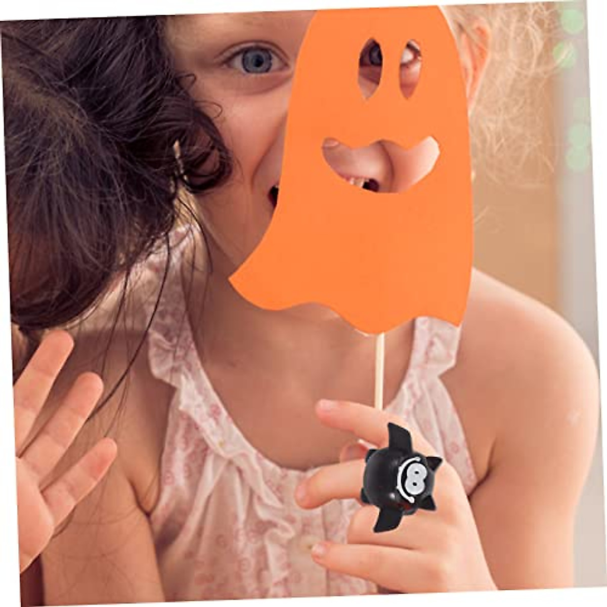 KOMBIUDA 50 pcs Spider Ghost Pumpkin Toys Light LED for Goodies Finger Flashing Favors The Toy Prizes Rings Lighted and Dark Up Color Bag Glow in Gifts Glowing Party Kids Goodie Halloween