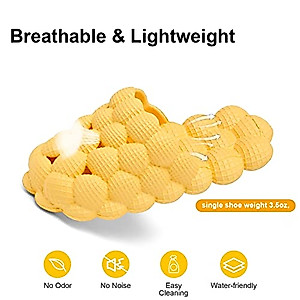 Cubufly Kids Bubble Slides Golf Ball Slipper Boy Girl Thick Sole Massage Bubble Shoes Funny House Yard Shower Slippers Yellow