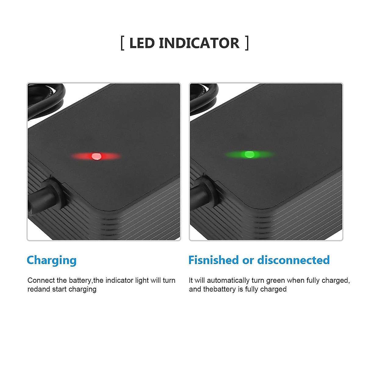 RidTianTek 53.5V 2A Charger for NIU KQi Air/KQi3/KQi3 Pro/KQi3 Max/KQi3 Sport/KQi2/KQi2 Pro, 46.8V Battery Charger for NIU Electric Scooter Accessories, Scooter Battery Power Adapter Fast Charger
