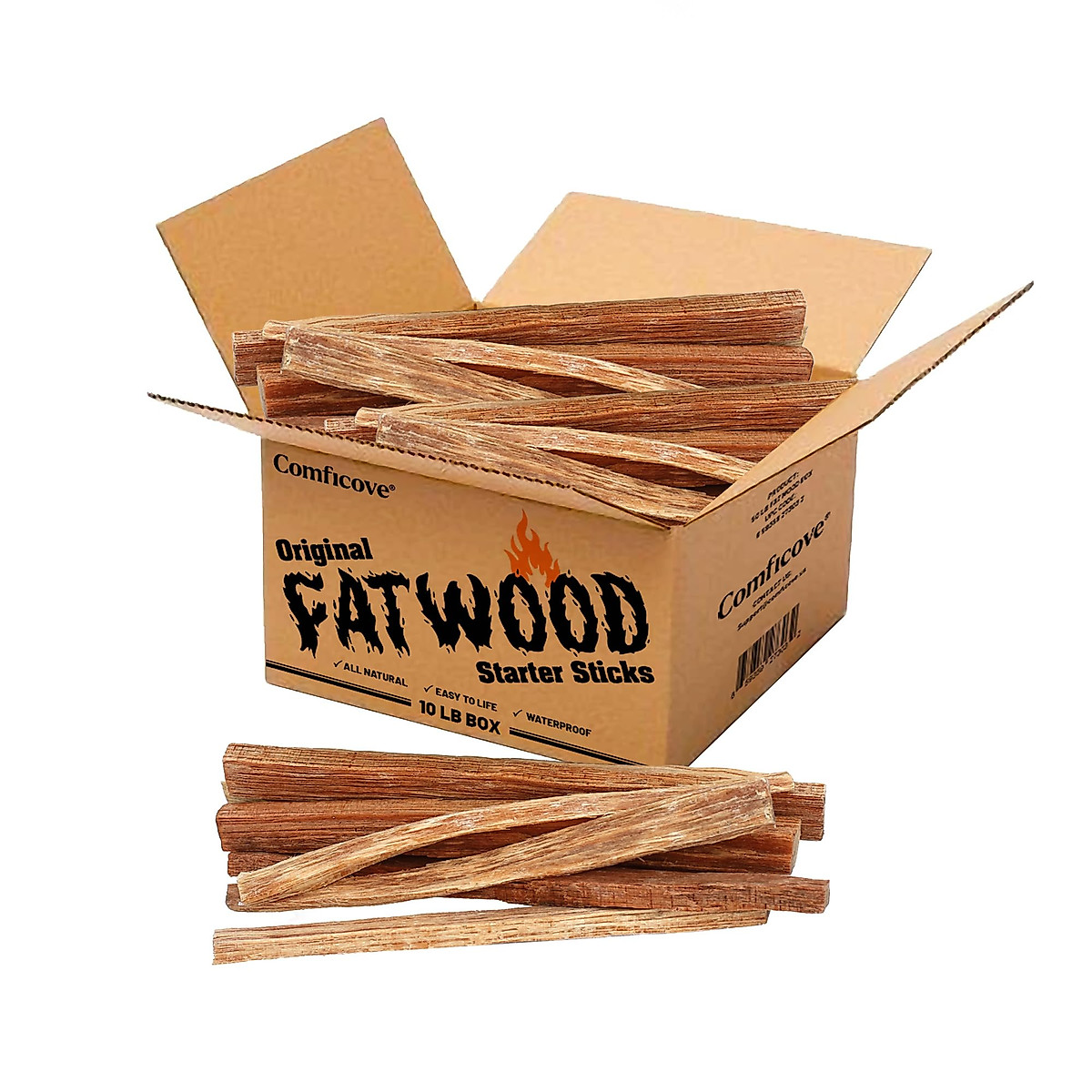 10 lbs. Fatwood Fire Starter Sticks Camping Essentials | Great Fire Logs and Fire Starters for Campfires, Fireplaces, Bonfires | Start a Fire with 2 Sticks