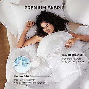 BEDSURE Queen Comforter Duvet Insert - Quilted White Comforters Queen Size, All Season Down Alternative Queen Size Bedding Comforter with Corner Tabs