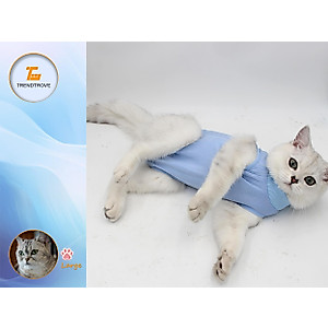2PCS Cat Cone Collar and Cat Recovery Suit, Anti-Bite, Stop Licking Wounds, Adjustable Soft Elizabethan Cone, Cat Onesie for Female Cat After Surgery