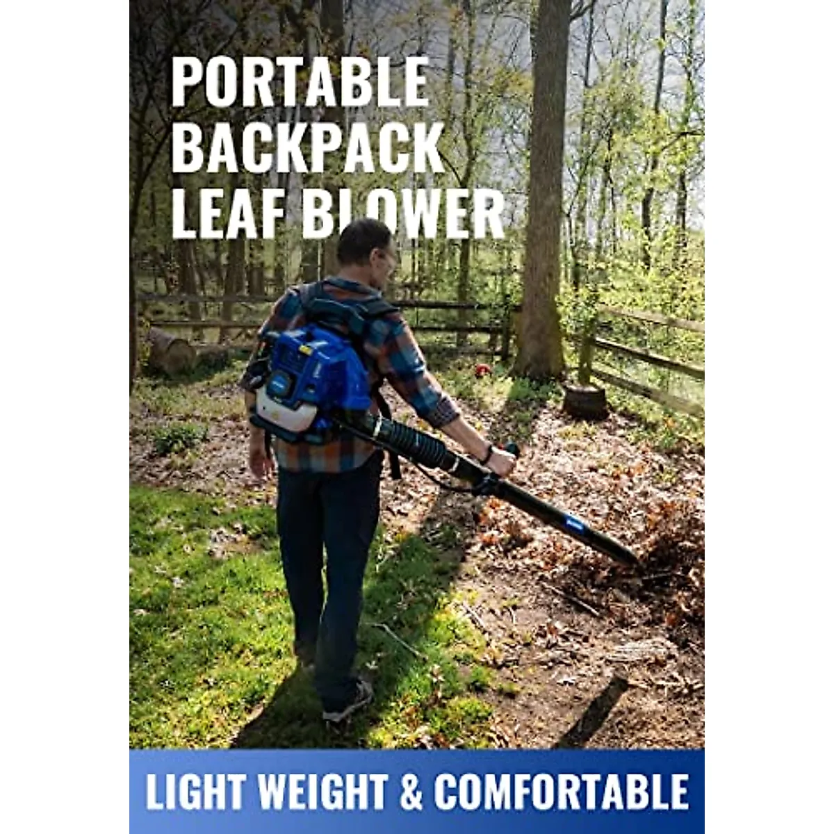 WILD BADGER POWER Leaf Blower Backpack,43cc Gas Powered Cordless 2-Cycle Engine for Lawn Care, 650CFM 152MPH Strong Air Flow for Leaf, Sand, Gravel and Snow,Light Weight 17.4 lbs