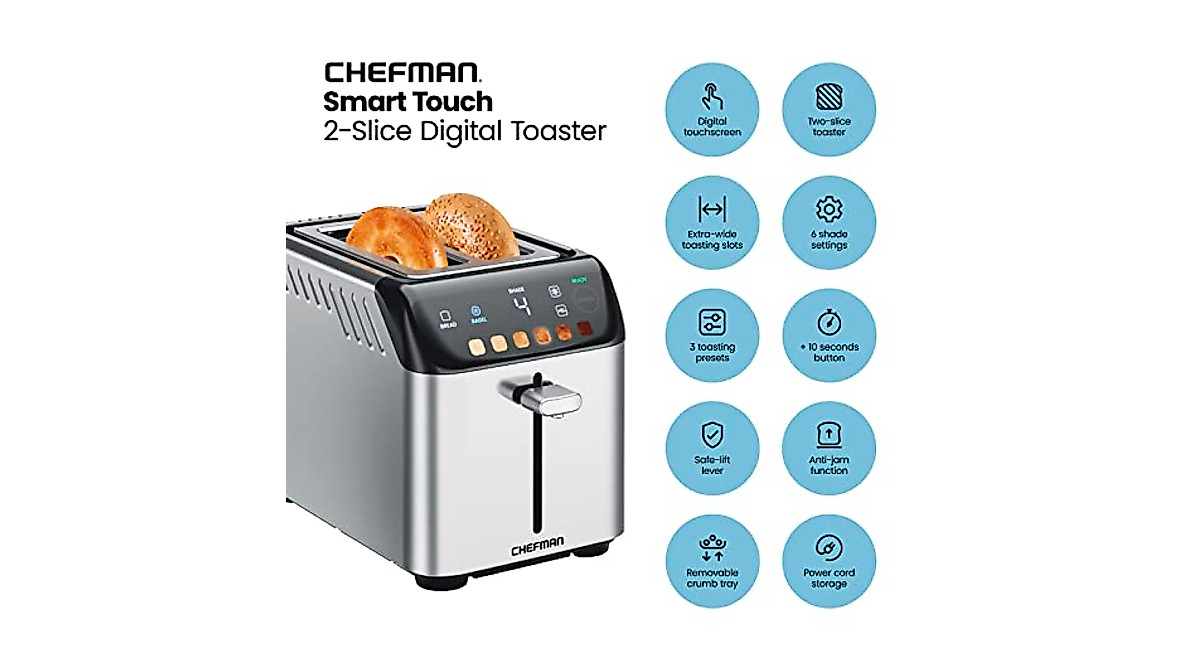 Chefman Smart Touch 2 Slice Digital Toaster