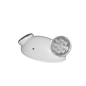 LIT-PaTH LED Emergency Exit Lighting Fixtures with 2 LED Bug Eye Heads and Back Up Batteries- US Standard Emergency Light, UL 924 and CEC Qualified, 120-277 Voltage, White, 1-Pack