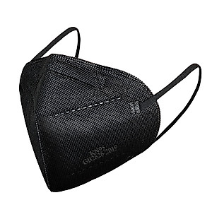 KN95 Face Mask 50 Pack, Individually Wrapped, Black Disposable Face Masks, 5-Ply Protection against PM2.5 Breathable Comfortable Safety Mask with Over 95% Filtering