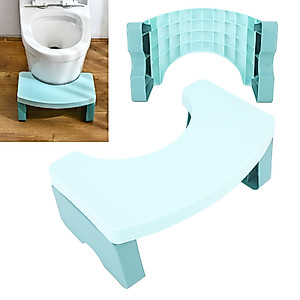 Zudoo Foldable Toilet Potty Stool, Easy to Storage Poop Foot Stool Anti Slip Comfortable Angle for Travel (Green)
