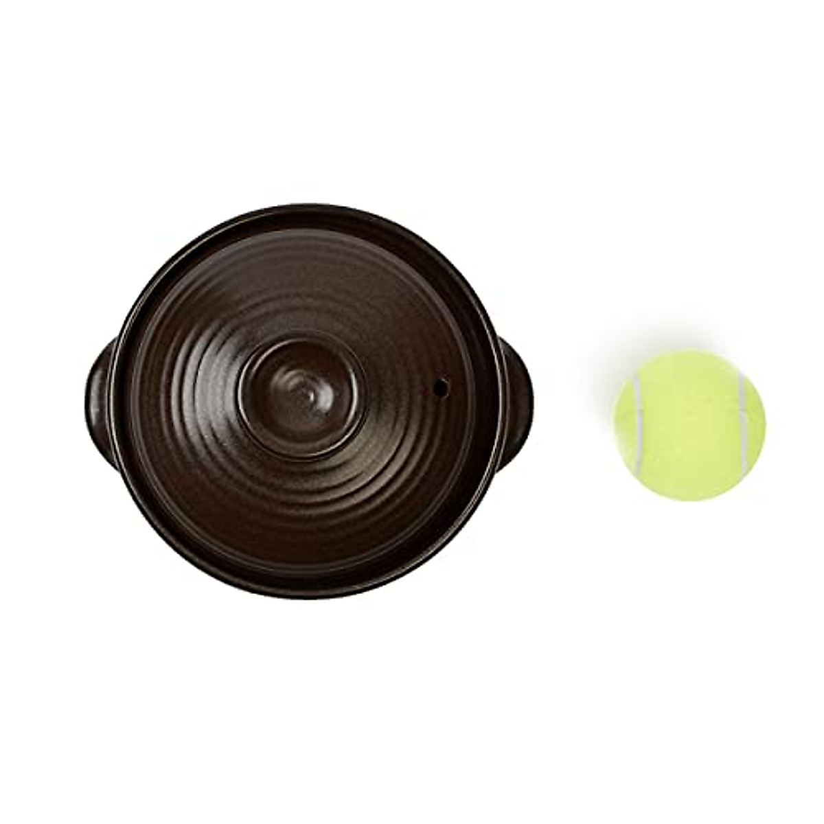 Crazy Korean Cooking Korean Stone Bowl (Dolsot), Sizzling Hot Pot for Bibimbap and Soup - Premium Ceramic (Medium with Lid)