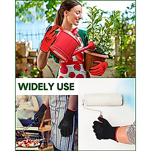 Nuogo 24 Pairs Gardening Gloves for Men Women Rubber Coated Work Gloves Garden Gloves Safety Work Gloves Construction Gloves (Black, Red)
