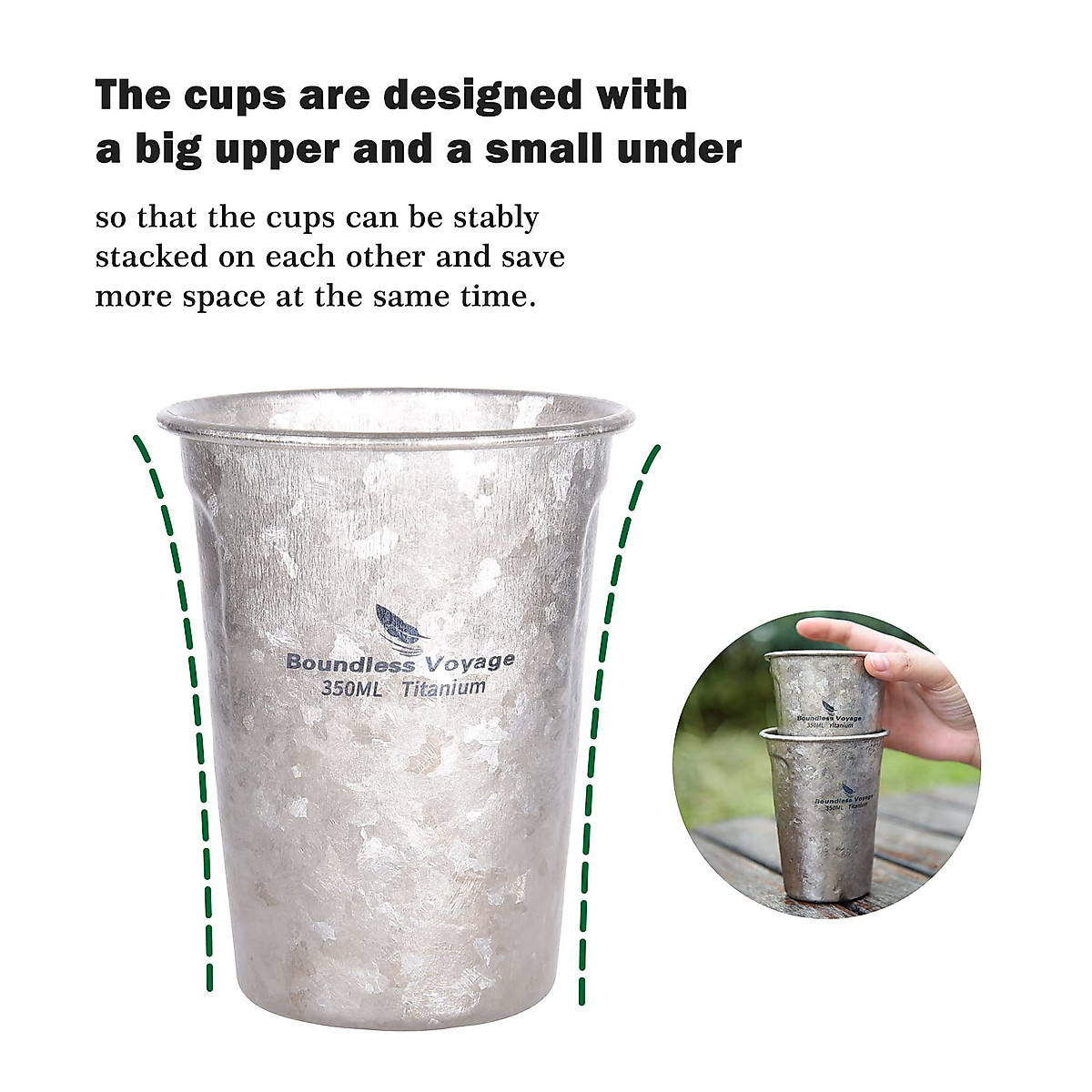 iBasingo 350ml/12oz Titanium Beer Cup Single Layer Mug Coffee Tea Cola Cup Outdoor Camping Travel Lightweight Water Cup Picnic Garden Party Cup Festival Gift Ti3087D