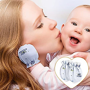 Newborn Baby Gloves Infant No Scratch Elastic Wrist Infant Soft Gloves Baby Mittens for 0-6 Months Baby Girls Boys (Cool Style,24 Pairs)