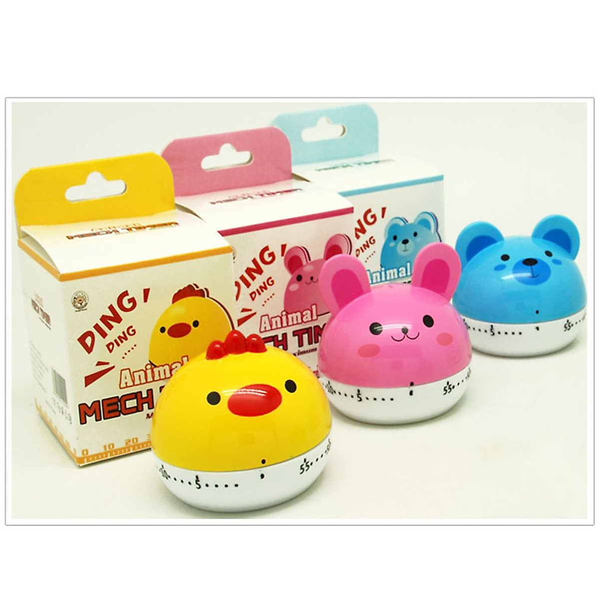 Golandstar Cute Cartoon Animal Timers Mini 55 Minutes Mechanical Kitchen Cooking Timer Clock Loud Alarm Counters (Green Frog)