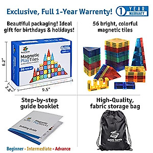 Magnetic Tiles, Toy for 3 4 5 6 Year Old Boys Girls Kids & Toddlers, Magnetic Blocks Building Set, Magnetic Tiles for Kids, STEM Educational Building Toy, Magnet Tiles Toy, Best Gift for 3-8 Year Olds