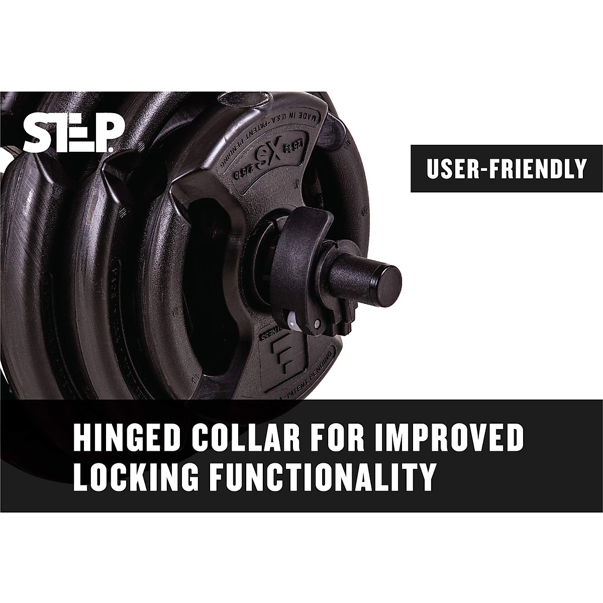 The Step Fitness Deluxe Barbell Weight Set, 60 lbs with Bar, Collars, and Weights