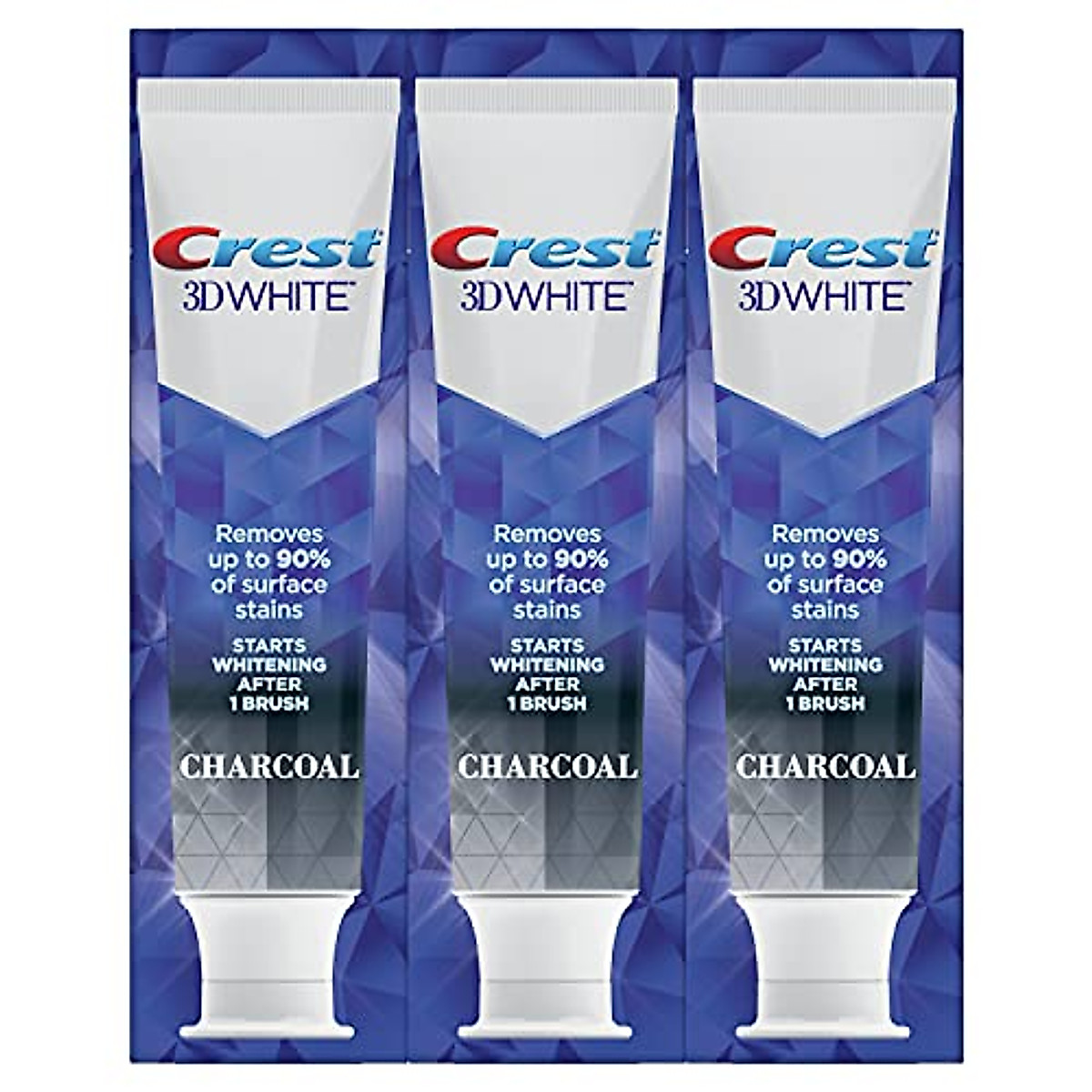 Crest 3D White Charcoal Teeth Whitening Toothpaste, 3.8 oz, Pack of 3
