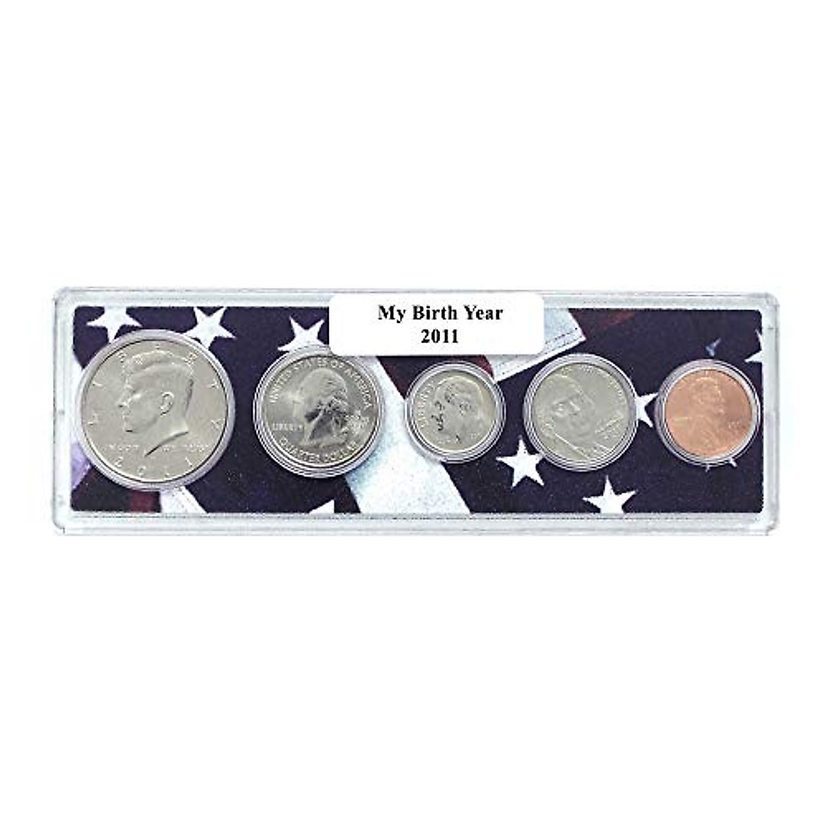 2011-5 Coin Birth Year Set in American Flag Holder Uncirculated