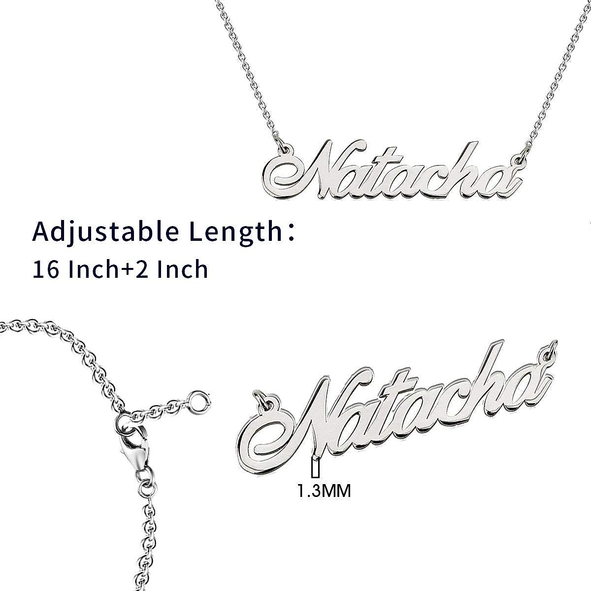 Lutilo 925 Sterling Sliver Custom Name Necklace Personalized Initial Necklaces Pendant Jewelry Gift for Her (Olivia)