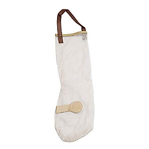 LoveAloe Fruits Vegetables Hanging Hollow Breathable Mesh Bag Portable Handle Kitchen Storage Bag,Beige