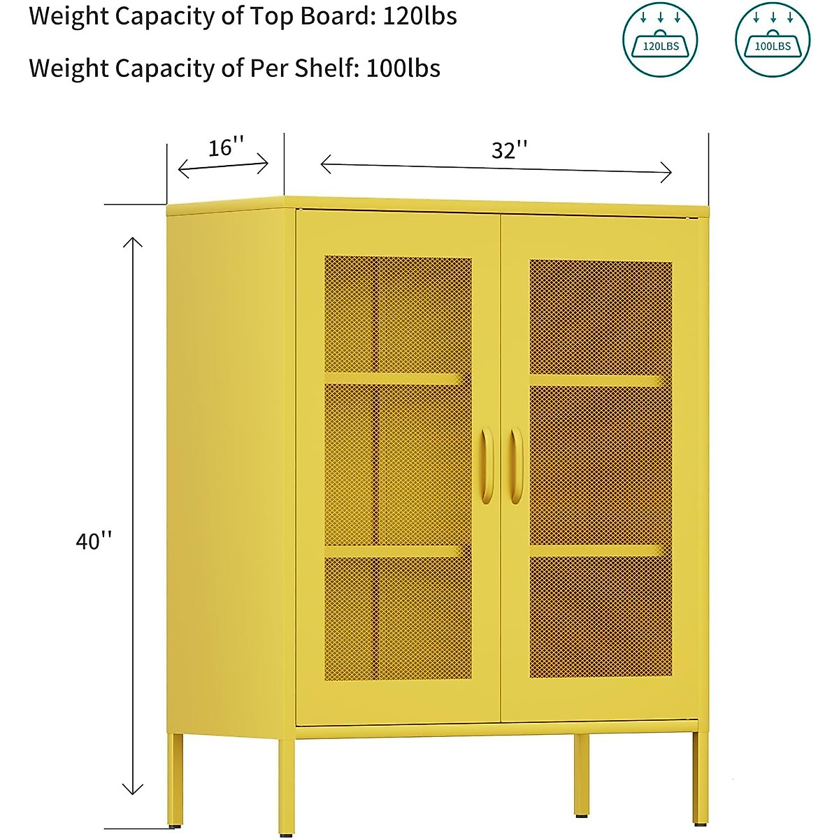 YAUWOH Metal Garage Storage Cabine with 2 Doors and 4 Adjustable Shelves - 73" Metal Display Cabinet,Metal Mesh Cabinet for Office,Home,Garage,Gym,School