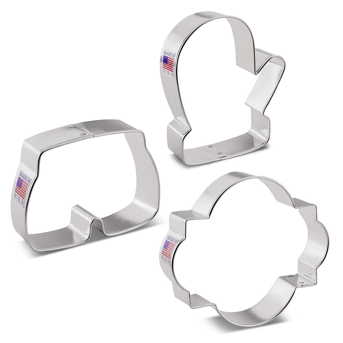 Boxing Cookie Cutters 3-Pc. Set Made in the USA by Ann Clark, Boxing Glove, Boxing Trunks, Championship Belt