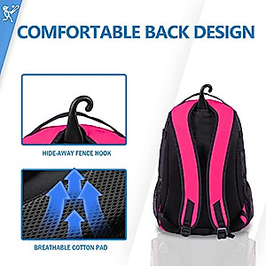 Himal Outdoors Baseball Bag - Bat Backpack for Baseball, T-Ball & Softball Equipment & Gear for Youth and Adults | Holds Bat, Helmet, Gloves and Cleats | Shoes Compartment & Fence Hook, 14" W x 9.5" D x 20" H, Red