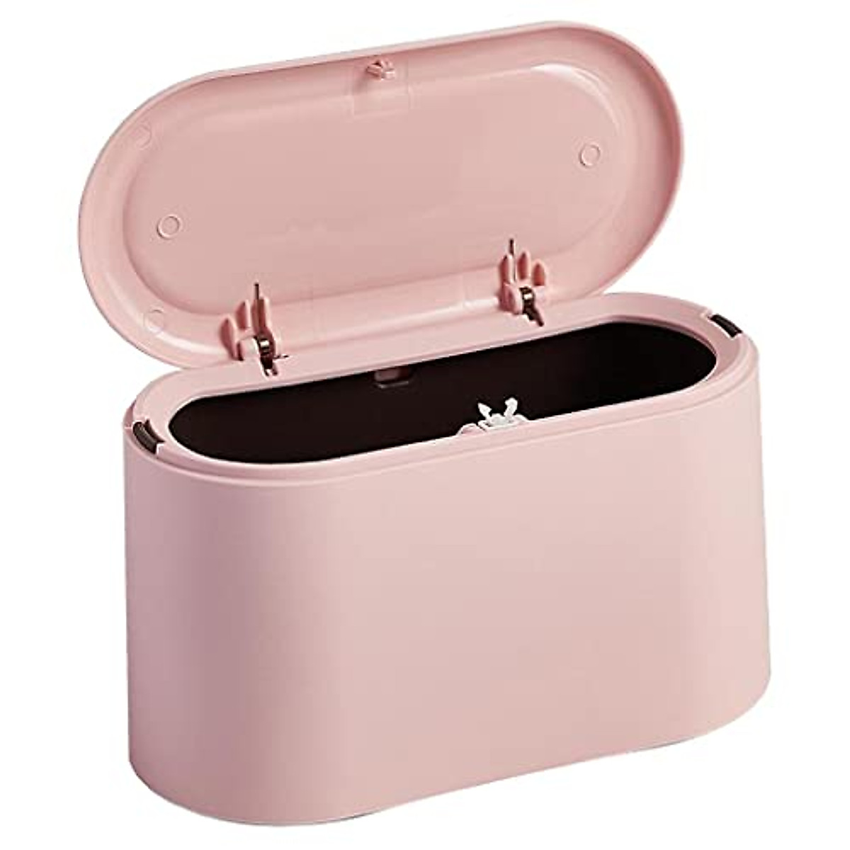 Leefasy Desk Trash Can Wastebasket Or Recycling Bin Garbage Waste Trash Bucket Lid Dust Bin for Home Or Office, Pink