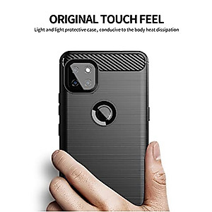 M MAIKEZI for Moto One 5G Ace case,Motorola one 5G Ace Case with HD Screen Protector, Soft TPU Slim Fashion Non-Slip Protective Phone Case Cover for Motorola Moto One 5G UW Ace (Black Brushed TPU)