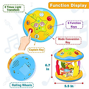 Aboosam Baby Toys 6 to 12 Months - Musical Learning Infant Toys 12-18 Months - Babies Ocean Rotating Light Up Toys for Toddlers 1 2 3+ Years Old Boys Girls Baby Gifts