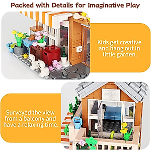 General Jim's Family Holiday Flower House City Modular Building Blocks Set | Compatible with Lego City Friends and Other Major Brick Building Brands