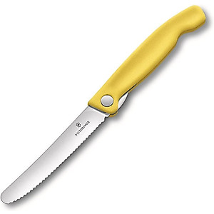 Victorinox Swiss Classic Foldable Paring Knife, Wavy Edge Yellow 4.3 in