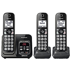 Panasonic KX-TGD563M Link2Cell Bluetooth Cordless Phone with Voice Assist and Answering Machine - 3 Handsets (Renewed)