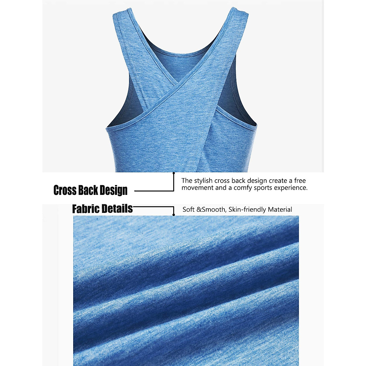 LYHNMW Women Casual Tank Tops Loose Fit Open Back Workout Athletic Yoga Runing Shirts 3Pack