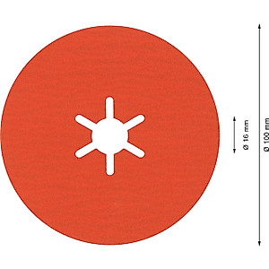 Bosch Professional 2608621819 25-Piece Prisma Ceramic Fibre Sanding Disc R782 (Metal and Stainless Steel, Ø 100 mm, grit G120, Accessories for Angle Grinders)