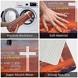 Vivacite Prayer Mat Christian Gifts for Women Men Faith Religious Spiritual Gifts for Women Prayer Rug with Bible Verse Christian Decor Area Rug for Pray Scripture Jeremiah 29:11, 24"X16"
