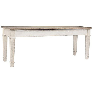 Signature Design by Ashley Skempton Farmhouse Storage Bench, White & Light Brown