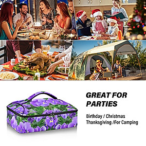 Kigai Palm Pineapple Casserole Dish Carrier for Hot or Cold Food Storage,Insulated Casserole Carrying Case Perfect for Parties, Picnics and Camping; Fits 9” x 13”Baking Dishes