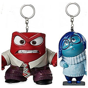 Sadness & Anger 3” PVC Key Ring Keychain Figure Figurine Inside Out Charm