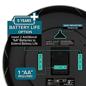 La Crosse Technology WT-3161BK 16 Inch Stainless Steel Atomic Clock, Analog, Silver
