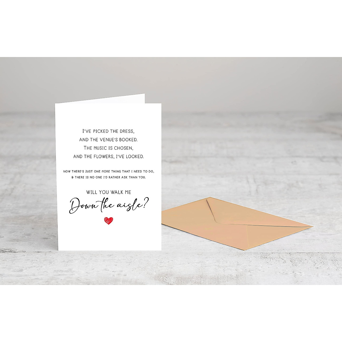 Will You Walk Me Down The Aisle - Proposal Note Card - No One I'd Rather Ask Poem - Gift From Bride 1