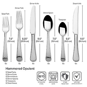 Mikasa Hammered Opulent Flatware, 75 Piece Set, Silver