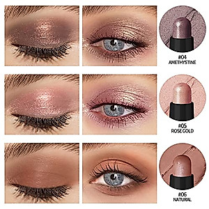 KIMUSE 6PCS Shimmer Cream Eyeshadow Stick,Brightener Eyeshadow Pencil Crayon,Waterproof Eye Shadow Stick Sets with Crease-proof, Smudge-proof and Long Lasting Eye Shadow Make Up