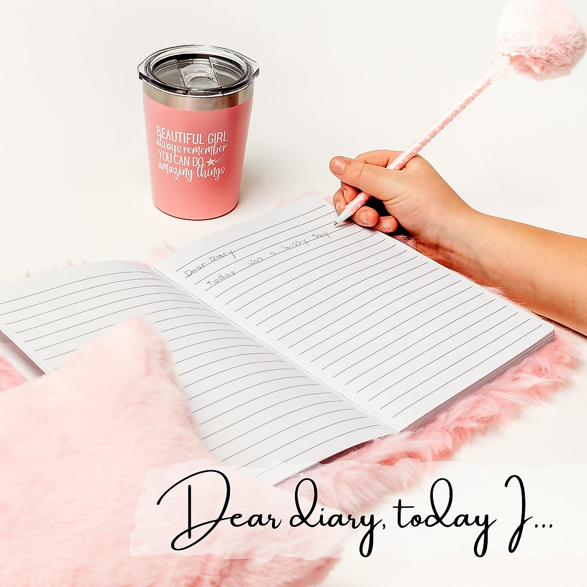 TrueSooth Unicorn Gifts for Girls Age 6-8 - Lavender Plushie/Plush Star Pillow, Girls Unicorn Sleep Mask, Mug, Notebook Set - Birthday for 6, 7, 8 Year Old Girl, Little Girl Gifts